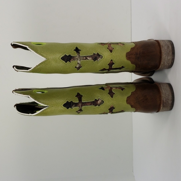 Ariat | Shoes | Ariat Kids Ranchero 014122 Lime Green Brown Camo Cross ...